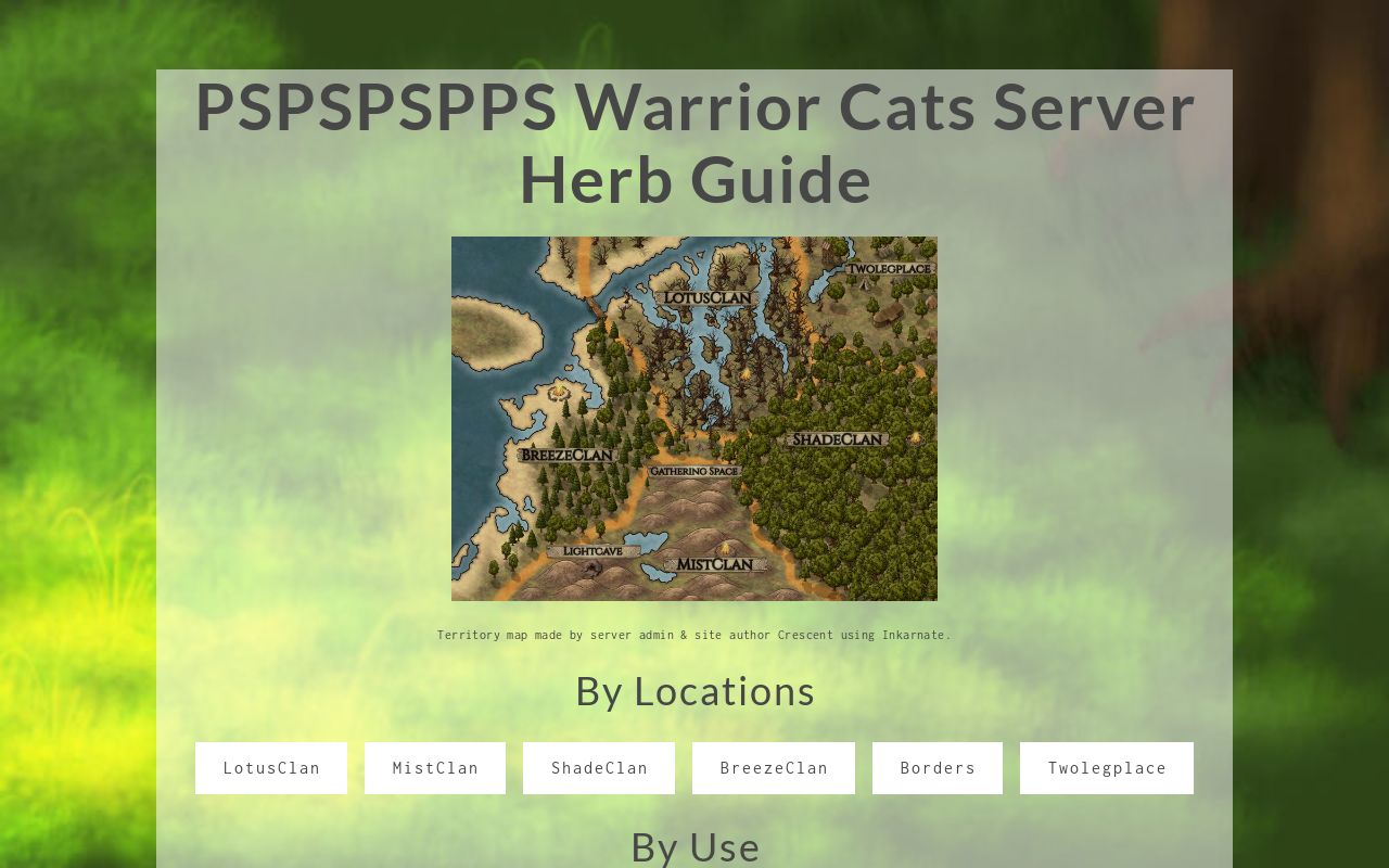 PSPSPSPSPSPS Warriors RP Herb Guide